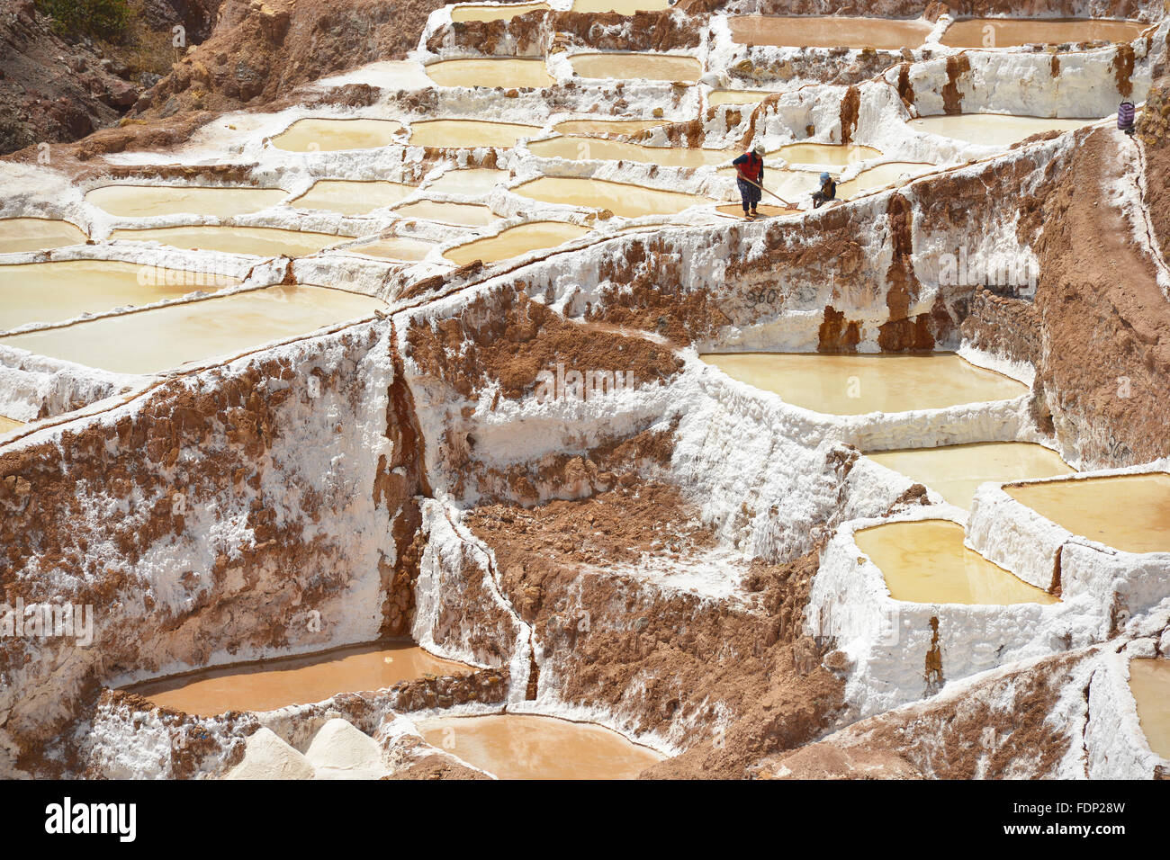 Salina de Maras, the traditional inca salt field in Maras near Cuzco in ...