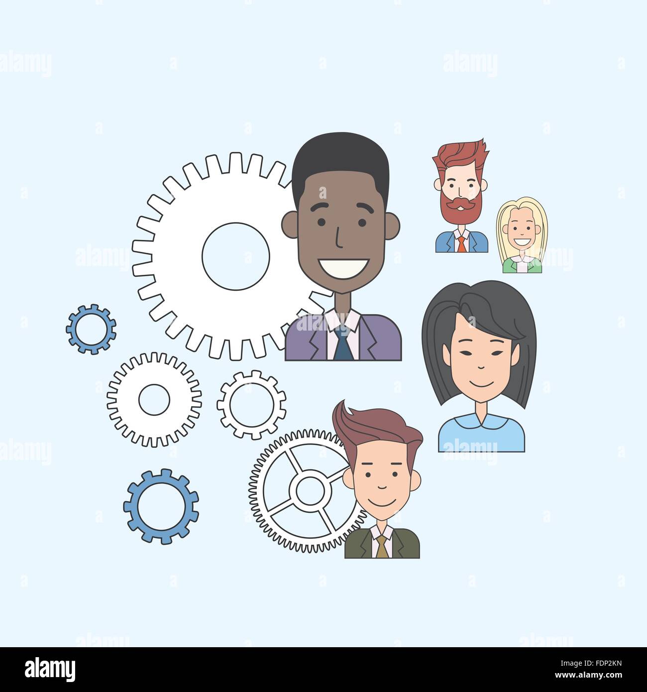 Business People Group Cog Wheel Concept Teamwork Stock Vector Image ...