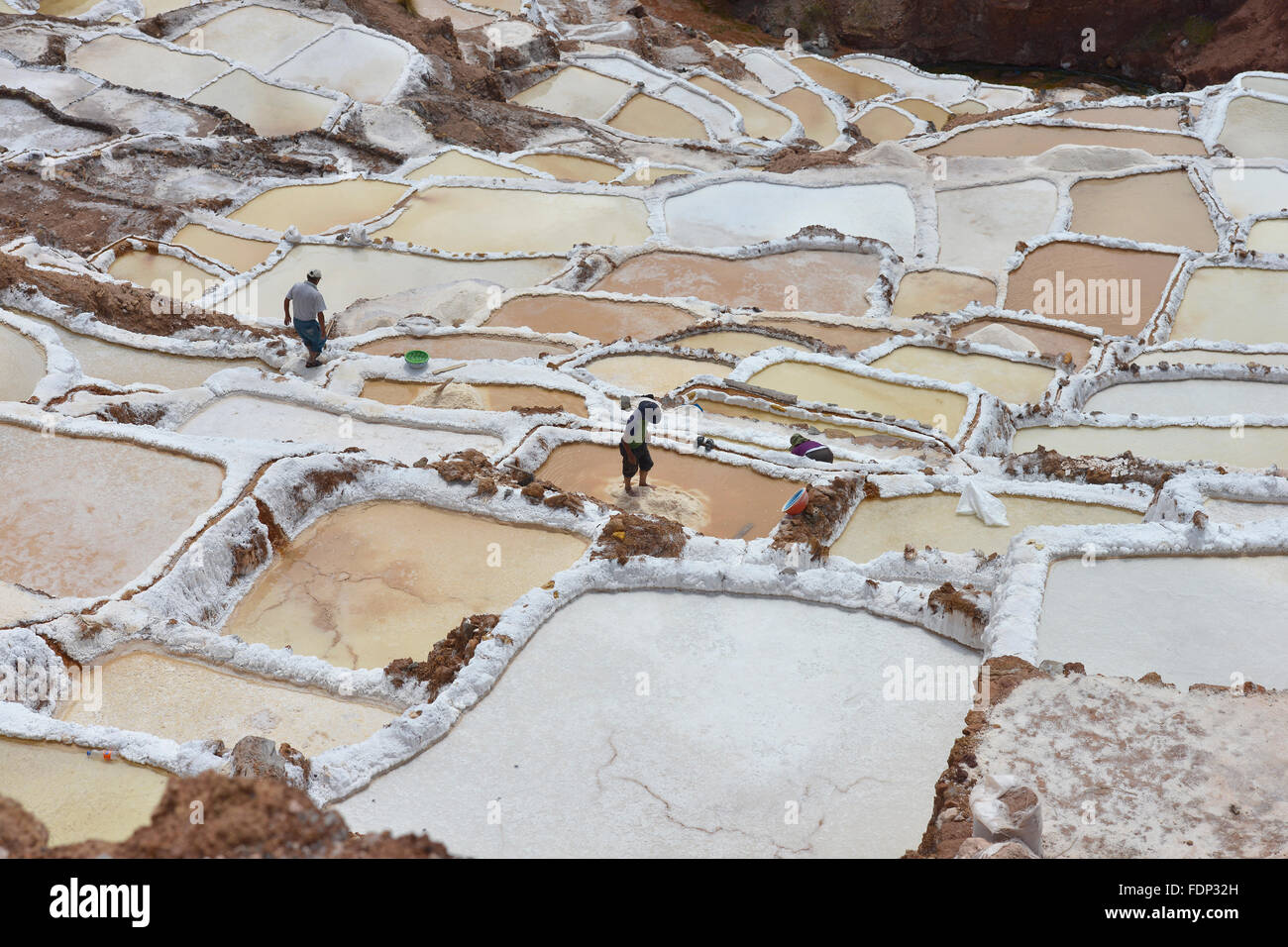 Salina de Maras, the traditional inca salt field in Maras near Cuzco in ...