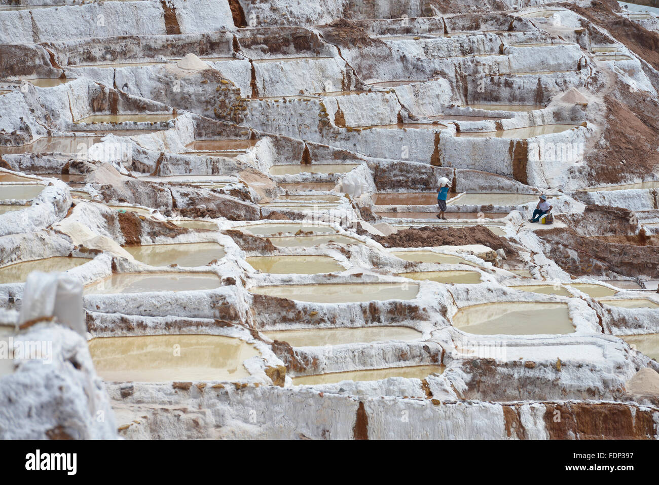 Salina de Maras, the traditional inca salt field in Maras near Cuzco in ...
