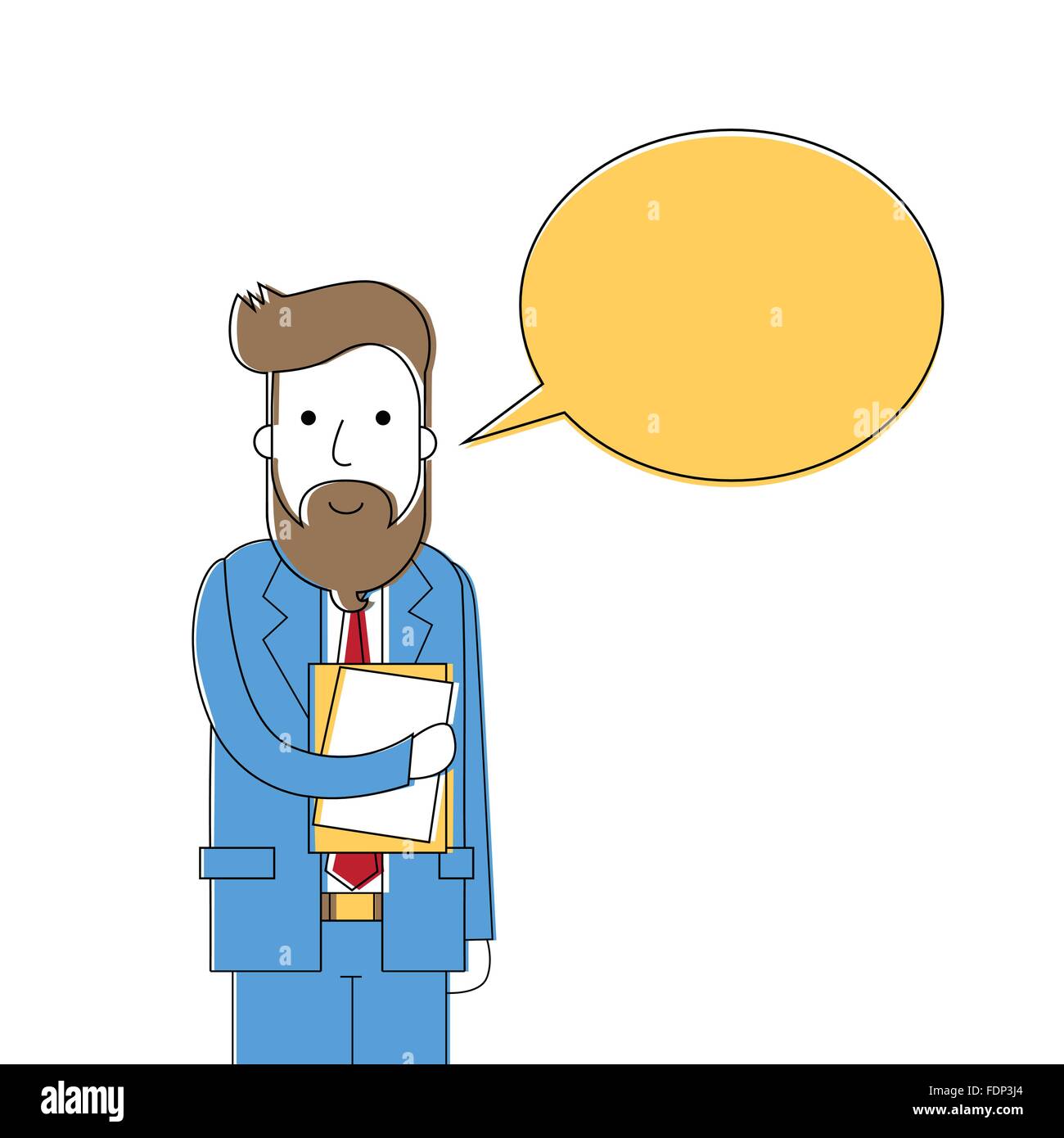 Bearded Business Man Chat Box Dialog Businessman Talk Hold Folder Stock ...
