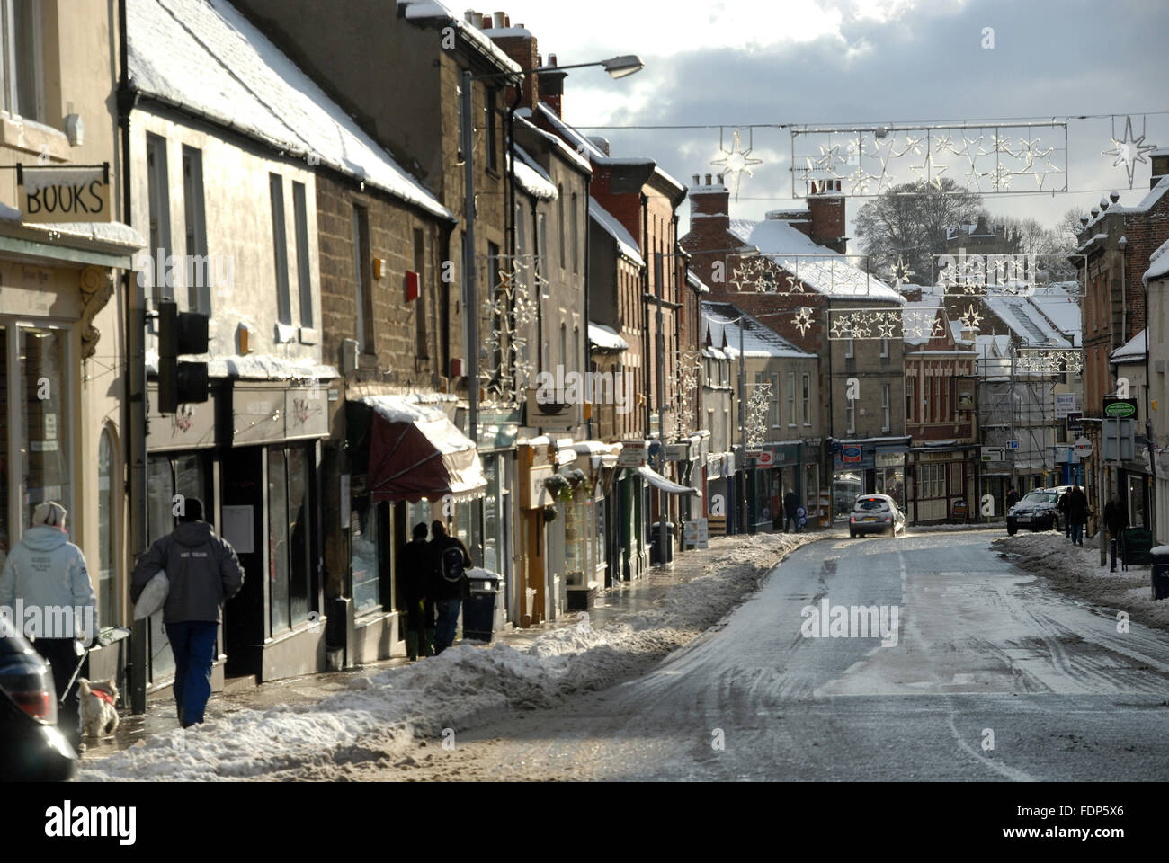 Snowy scene, Newgate Street, Morpeth Stock Photo - Alamy