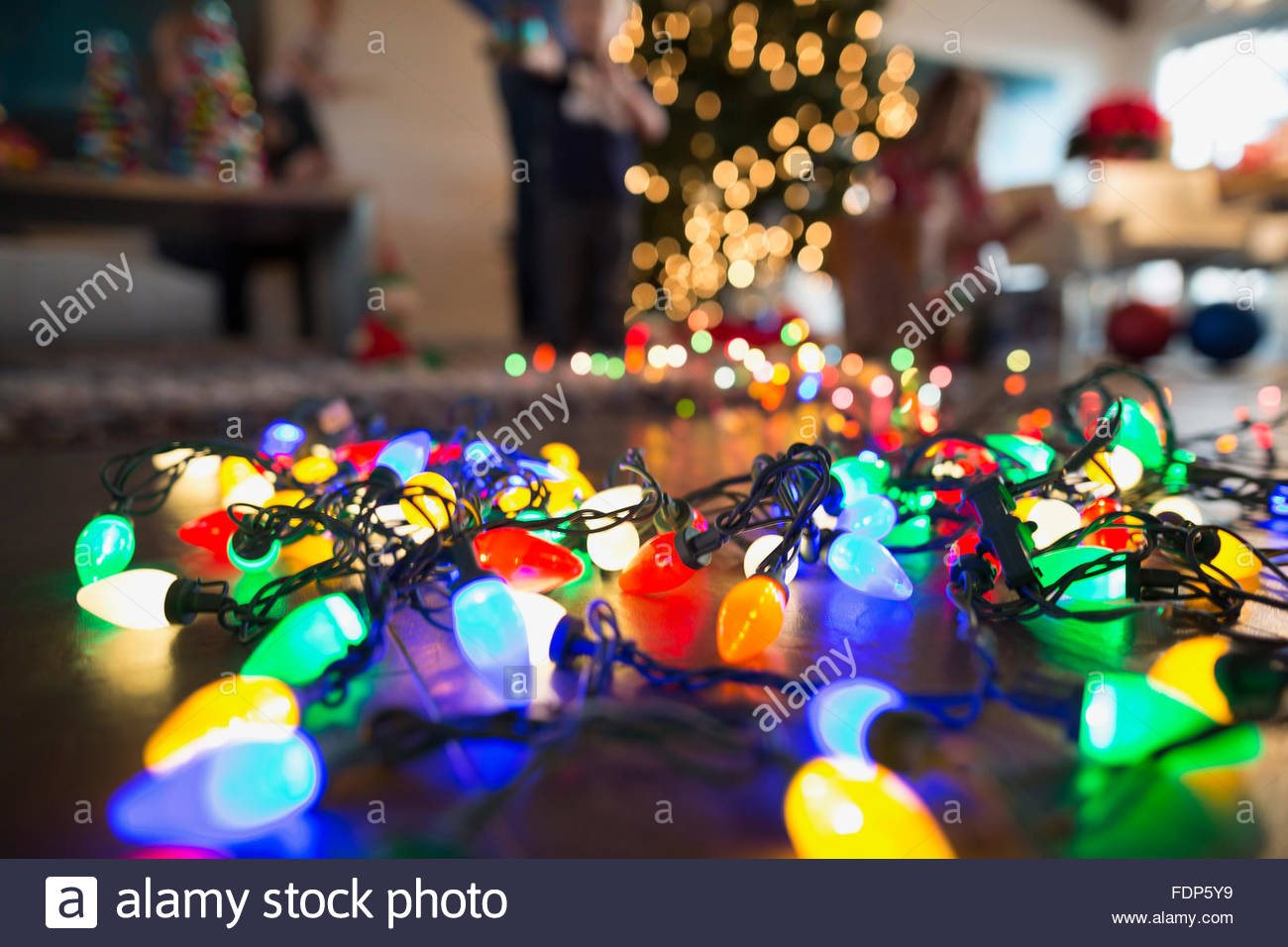String of christmas lights room hi-res stock photography and images - Alamy