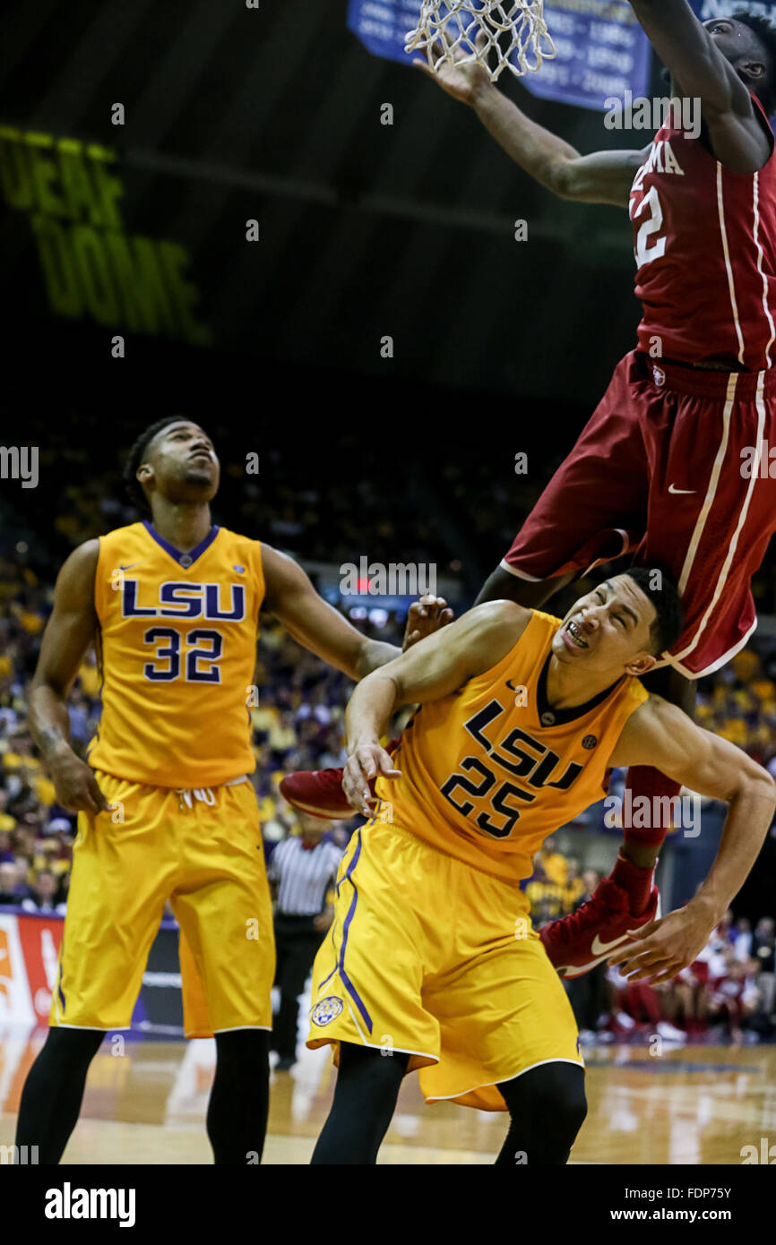 Baton Rouge, LA, USA. 30th Jan, 2016. Oklahoma Sooners forward Khadeem ...