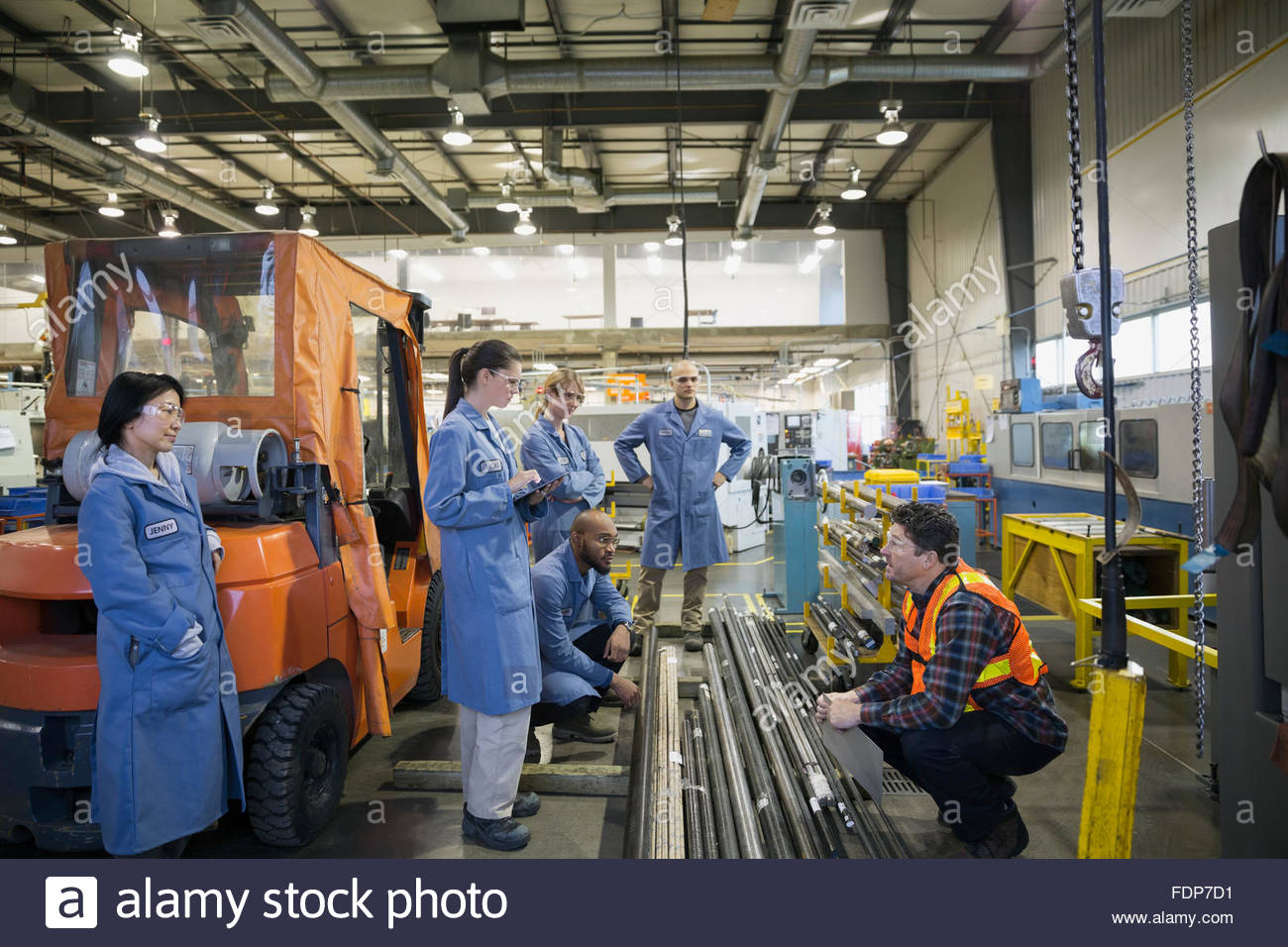 Manager Meeting Factory Worker Stock Photos & Manager Meeting Factory ...