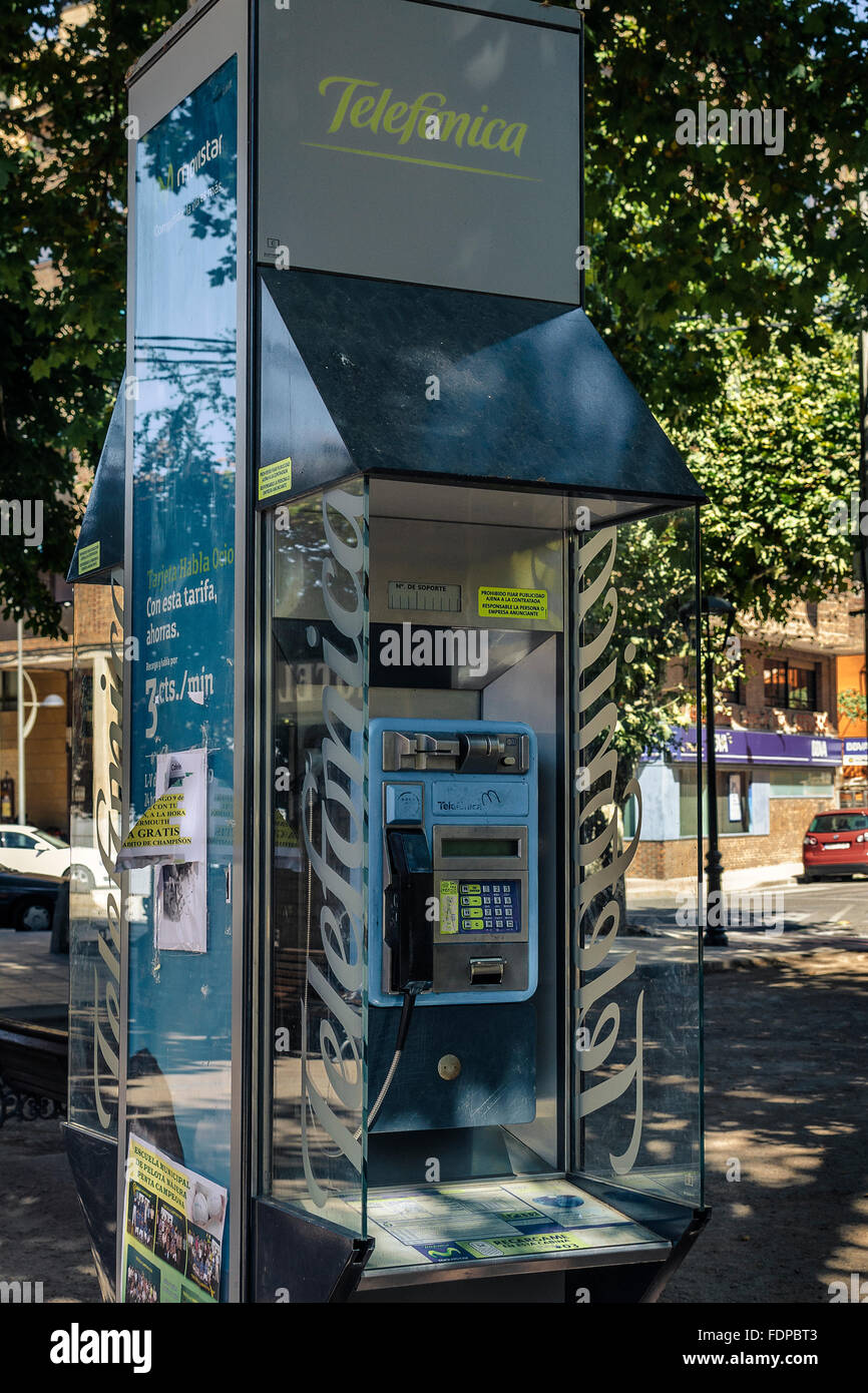 Public telephone in the town of Haro. La Rioja. Spain Stock Photo - Alamy