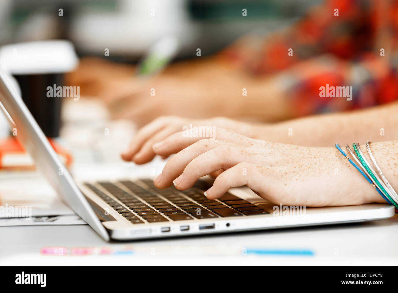 Hands of office worker typing on the keyboard Stock Photo - Alamy