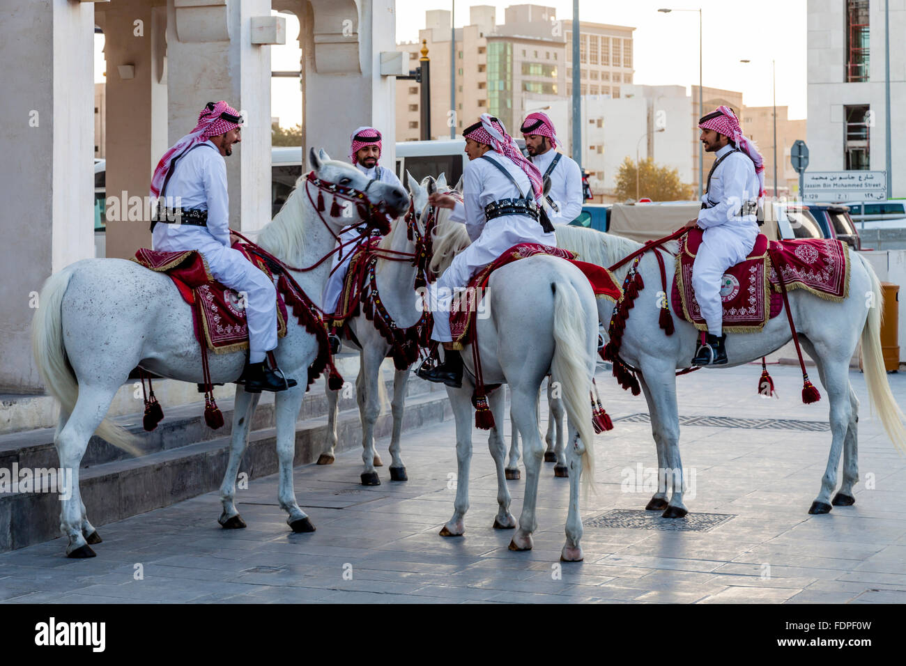 Mounted Police Patrol The Souk Waqif, Doha, Qatar Stock Photo - Alamy