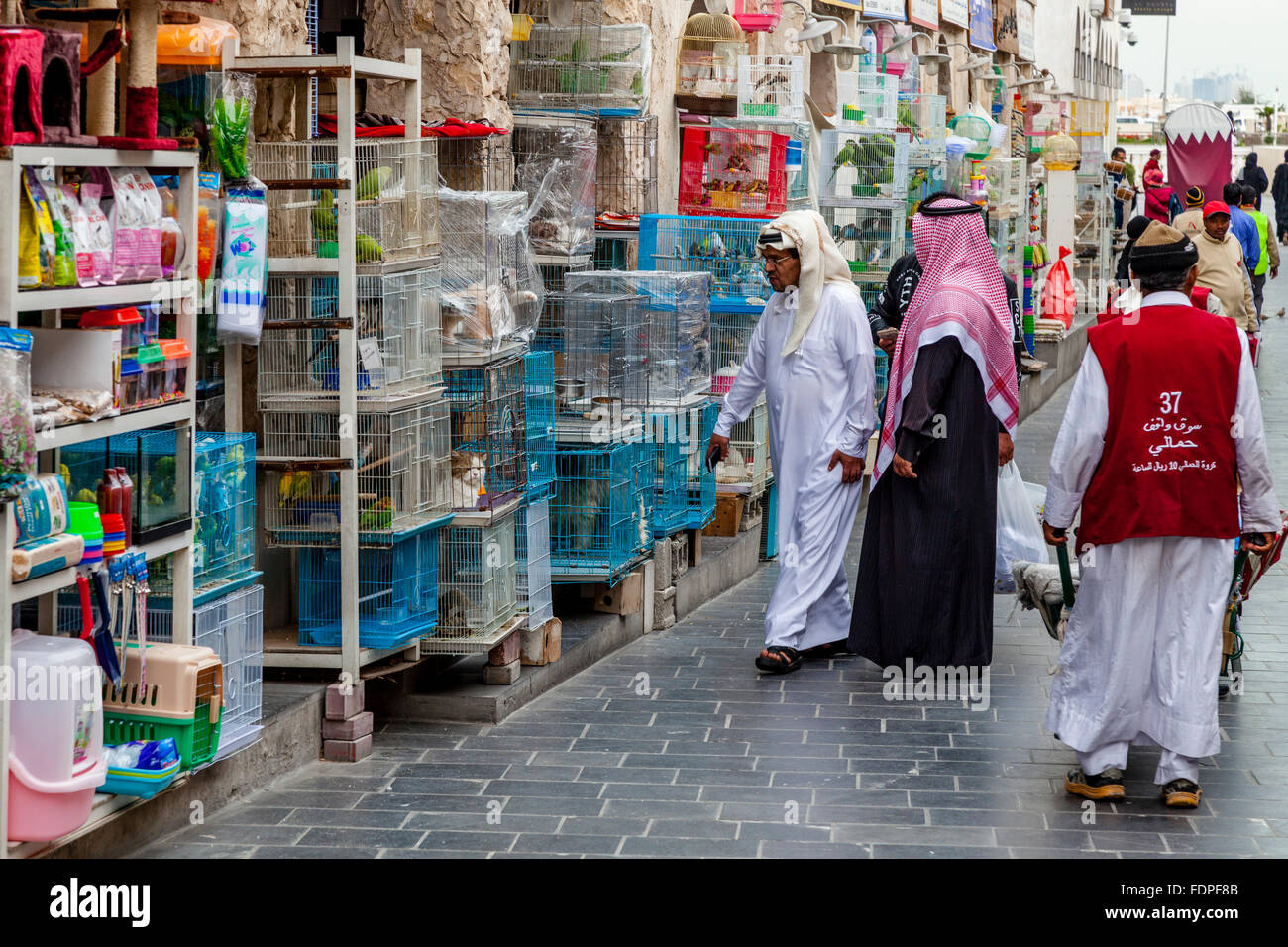 Local People Visiting The Animal Market At Souk Waqif, Doha, Qatar ...