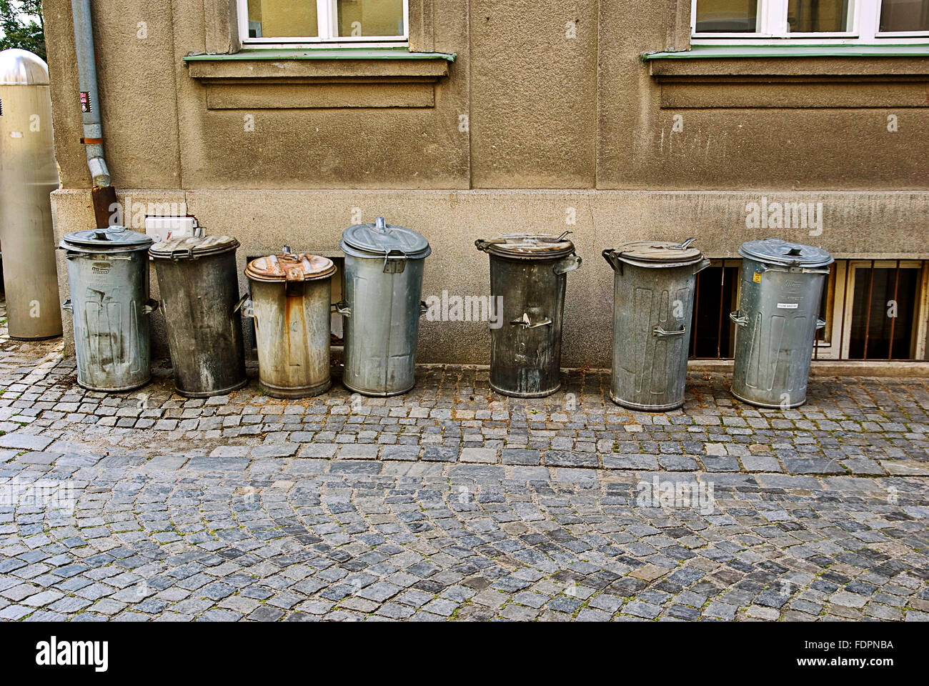 Rows Of Dustbins High Resolution Stock Photography and Images - Alamy