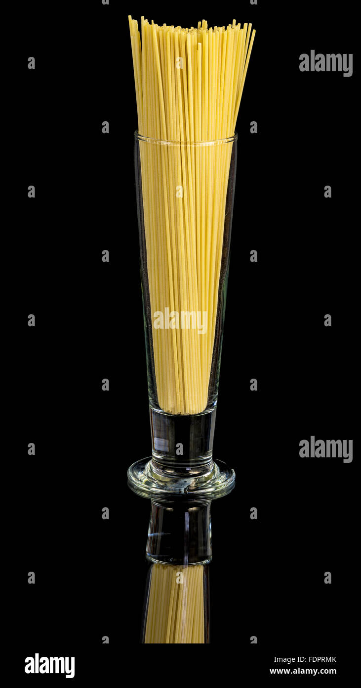 spaghetti arranged in a fancy glass Stock Photo - Alamy
