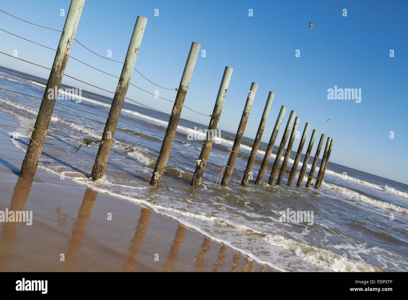 Fence on the beach Stock Photo - Alamy
