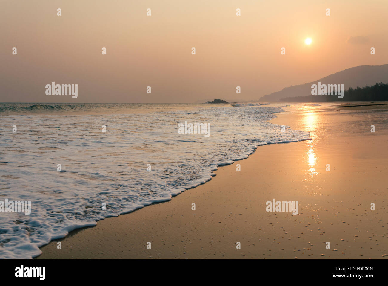 Hainan, China - The beautiful sunset view at beautiful beach Stock ...