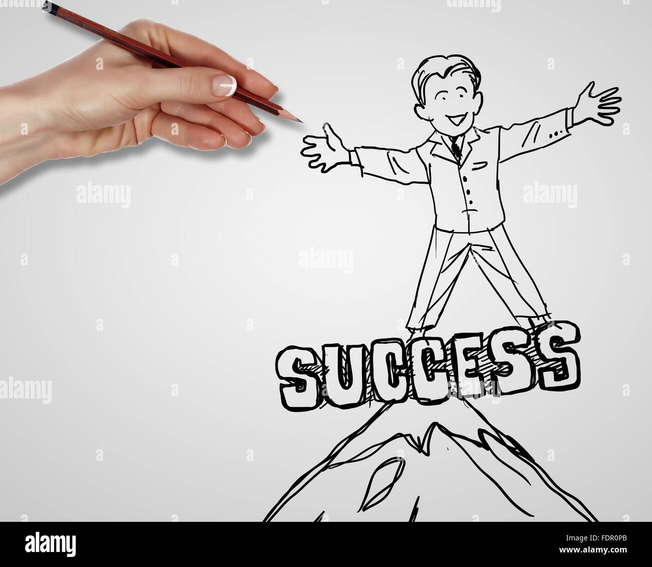 success idea concept background business solution sketch illustration ...