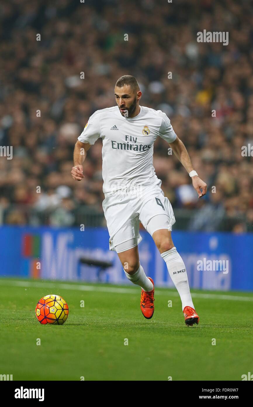 Madrid, Spain. 31st Jan, 2016. Karim Benzema (Real) Football/Soccer ...