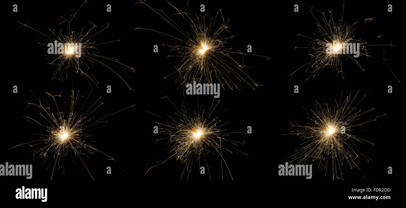 Six assorted sparklers for use with fireworks or celebration style ...