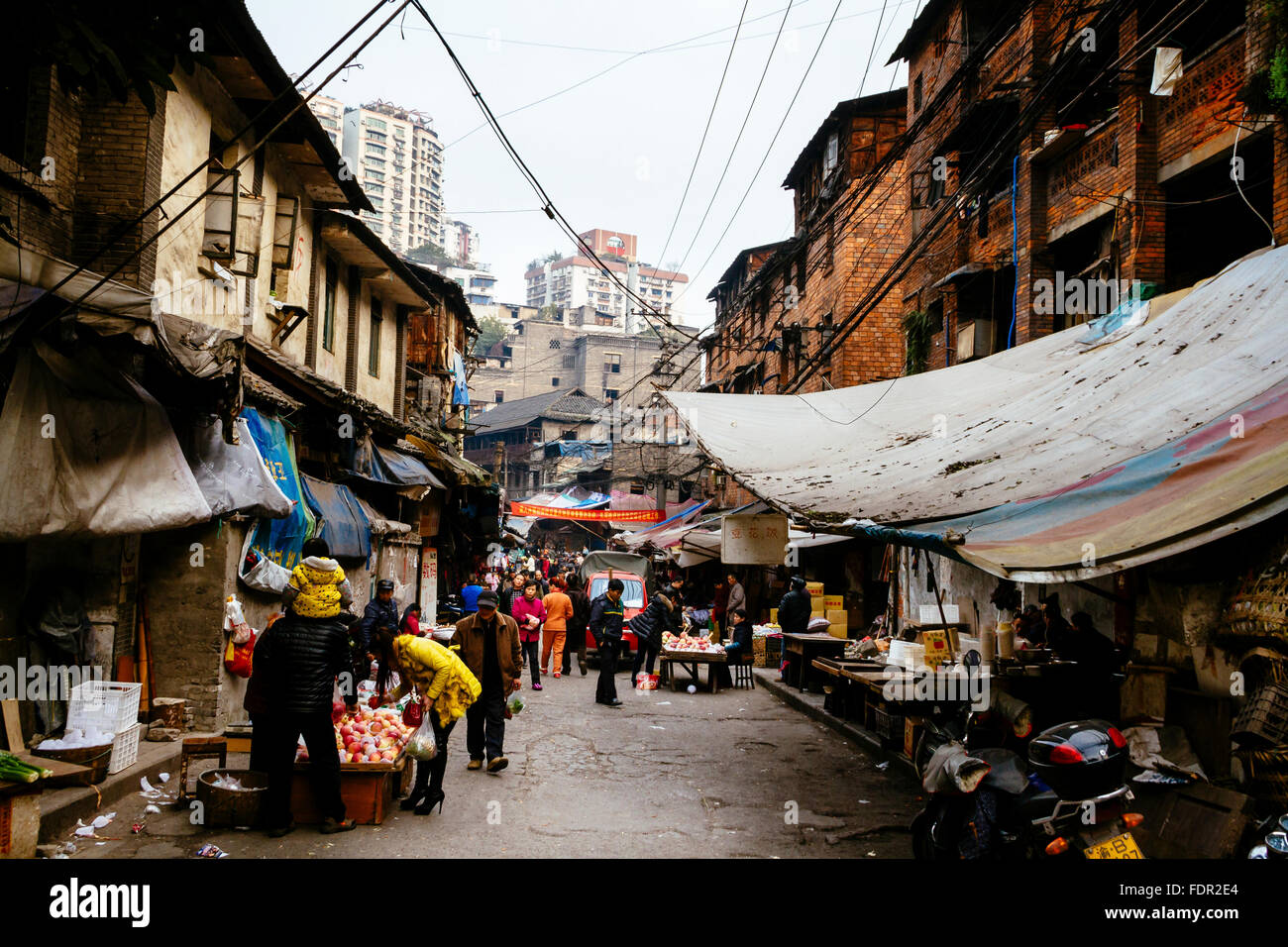 Chongqing, China - The view of people's lifestyle at Shibati, the last ...