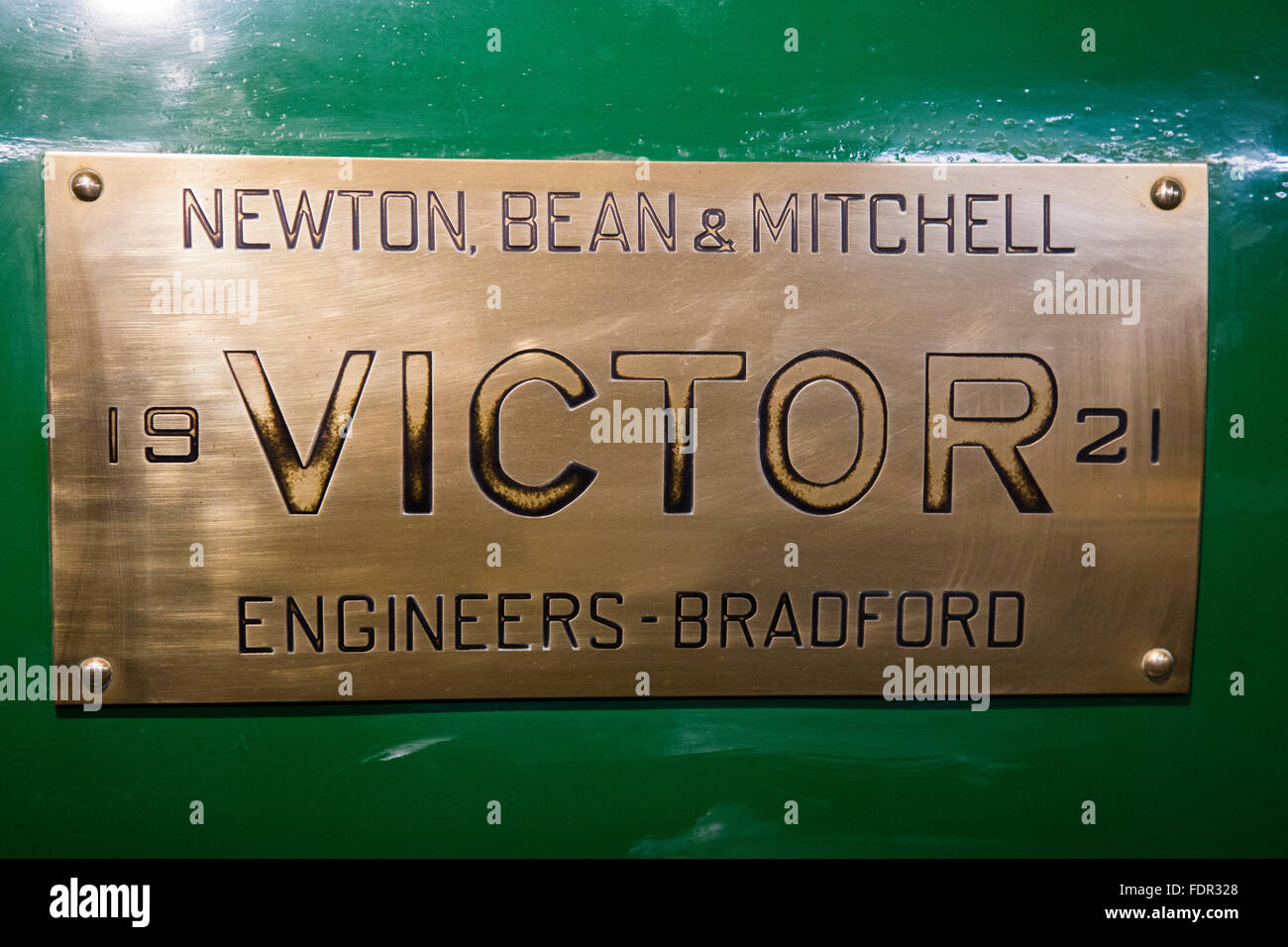 Nameplate on display at Bradford Industrial Museum, Bradford, Yorkshire ...