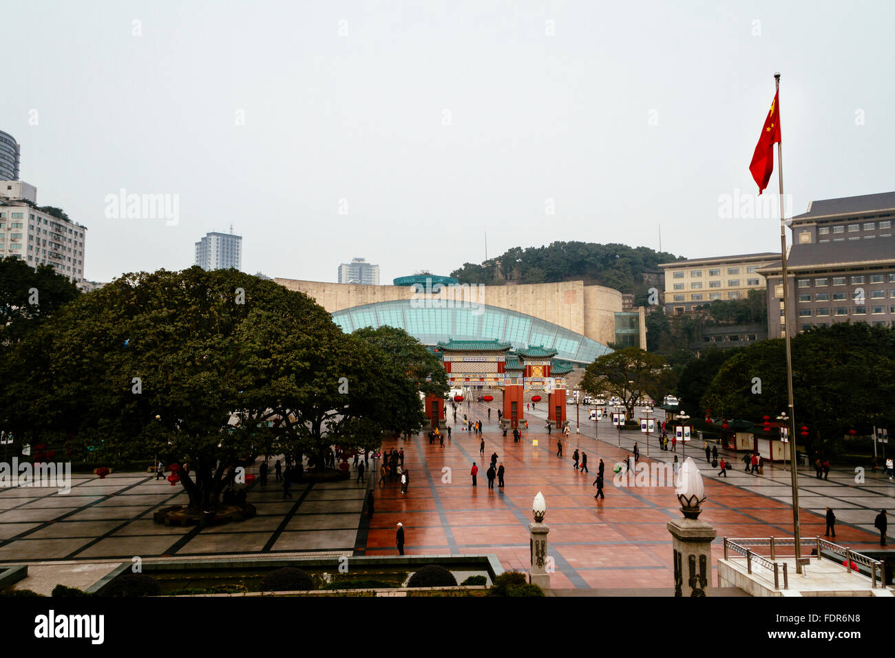 Chongqing, China - The view of Chinese Three Gorges Museum with some ...
