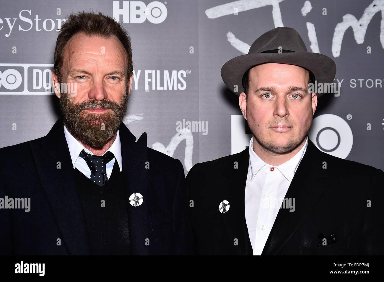 New York, NY, USA. 1st Feb, 2016. Sting, J. Ralph at arrivals for JIM ...