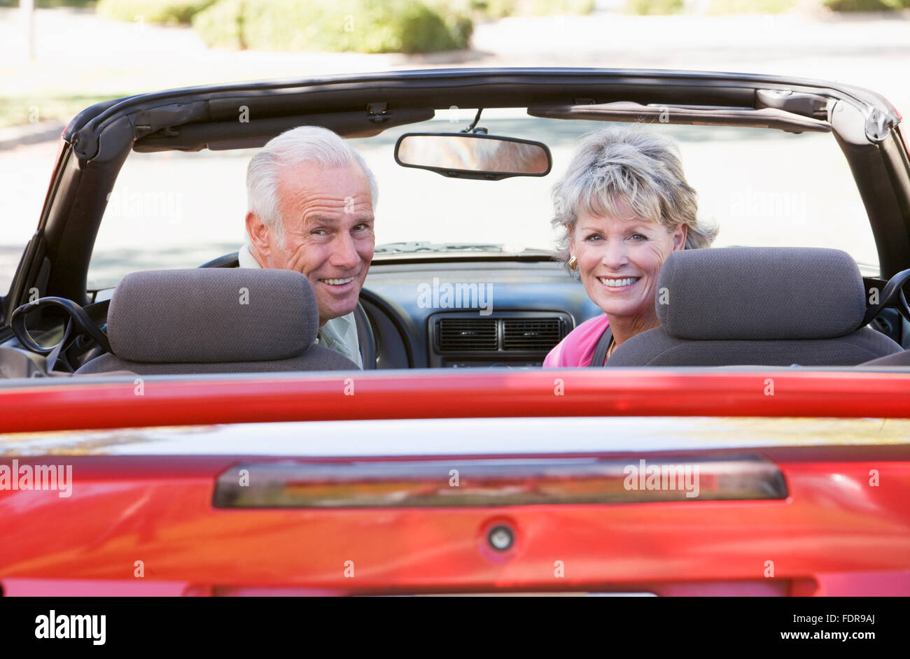 road trip,couple,convertible,older couple Stock Photo - Alamy
