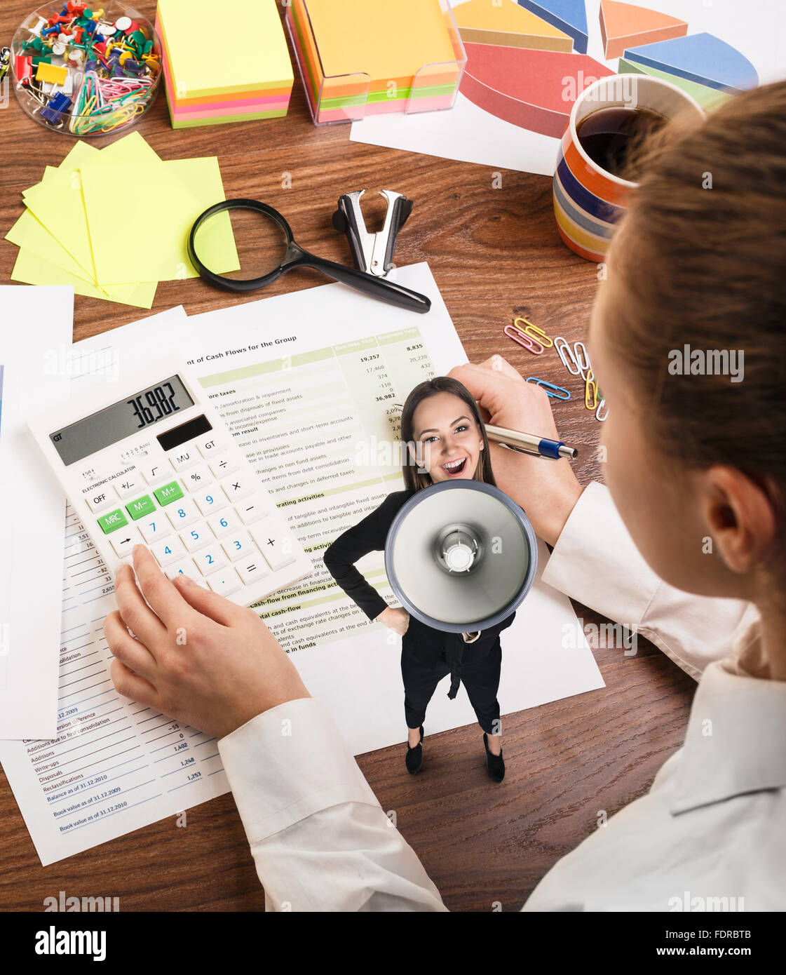 Person small megaphone hi-res stock photography and images - Alamy