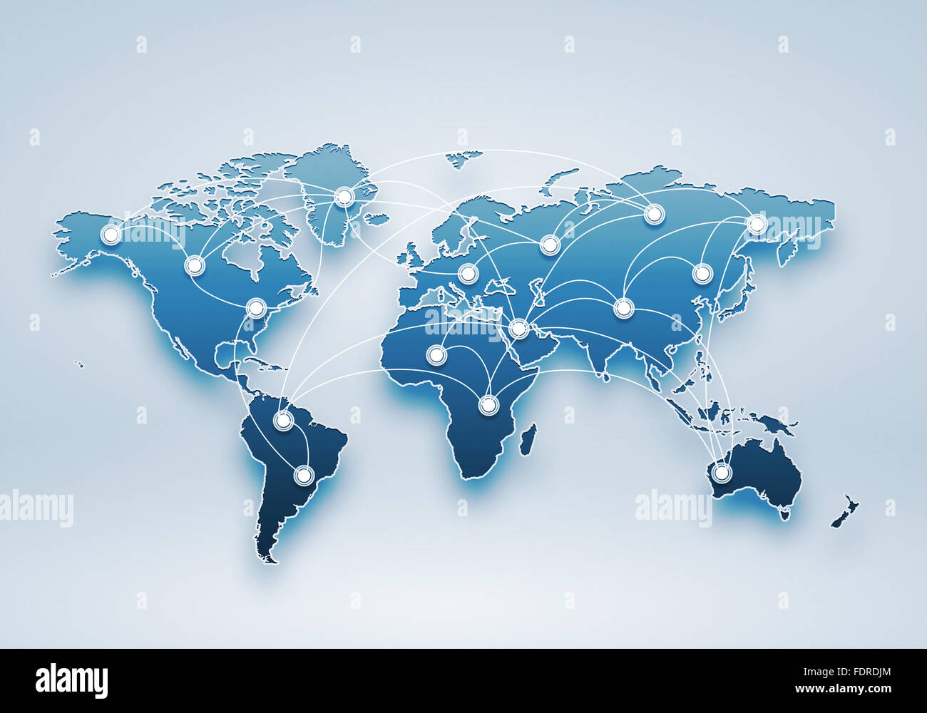 Image of a light blue world map Stock Photo - Alamy