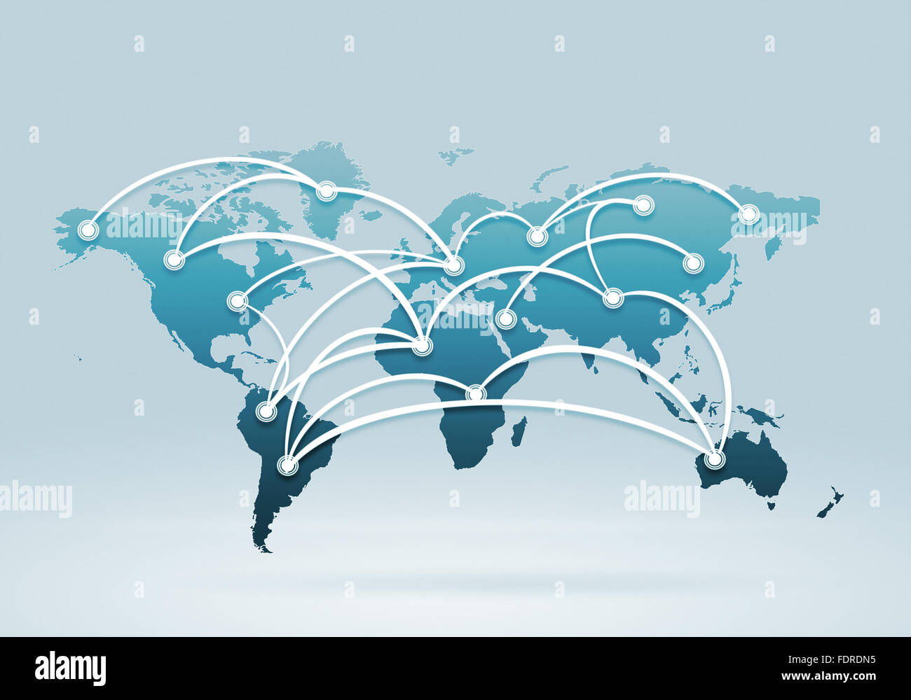 Image of a light blue world map Stock Photo - Alamy