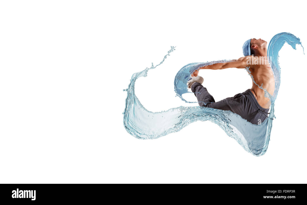 young man in a blue cap dancing hip hop - collage Stock Photo - Alamy