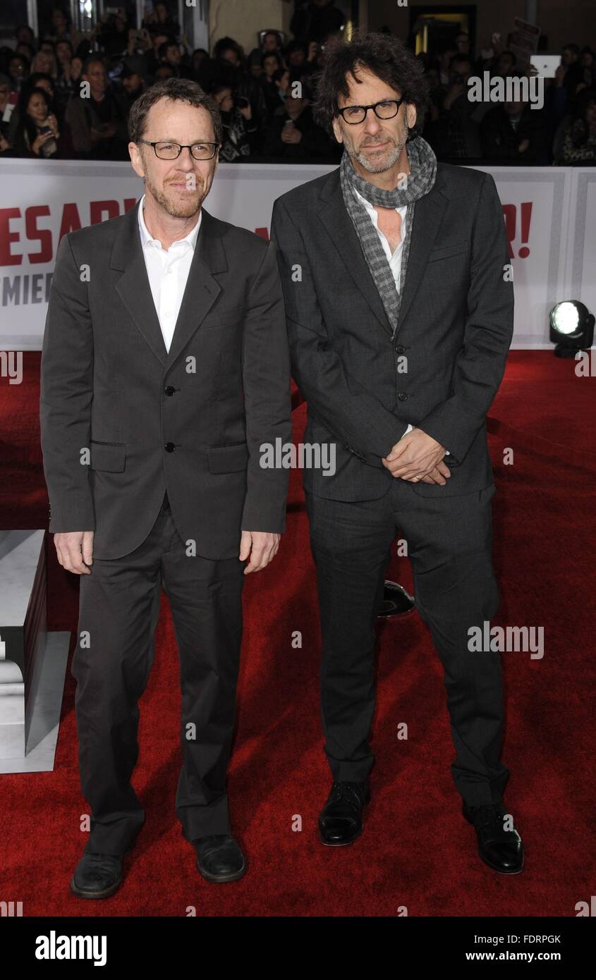 Los Angeles, CA, USA. 1st Feb, 2016. Ethan Coen, Joel Coen at arrivals ...