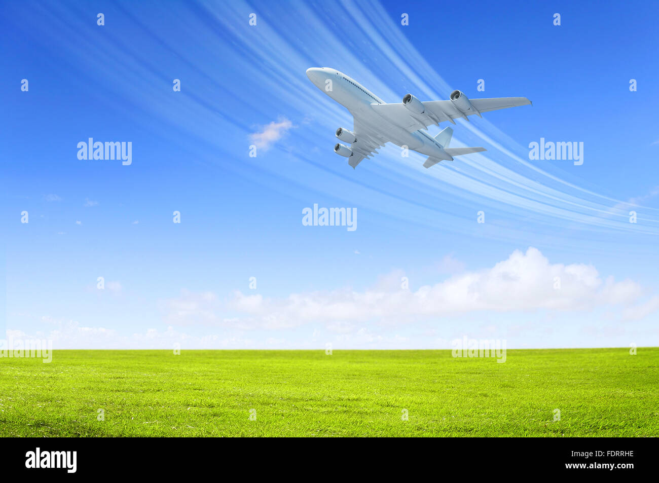 Large passenger airplane flying in the sky Stock Photo - Alamy