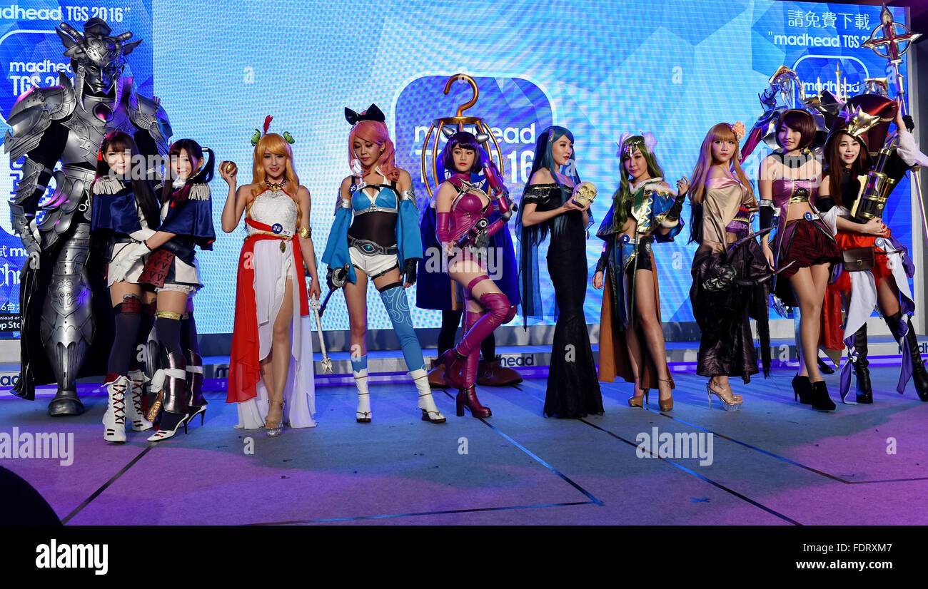 Taipei's Taiwan. 2nd Feb, 2016. Cosplayers pose for photos during the ...