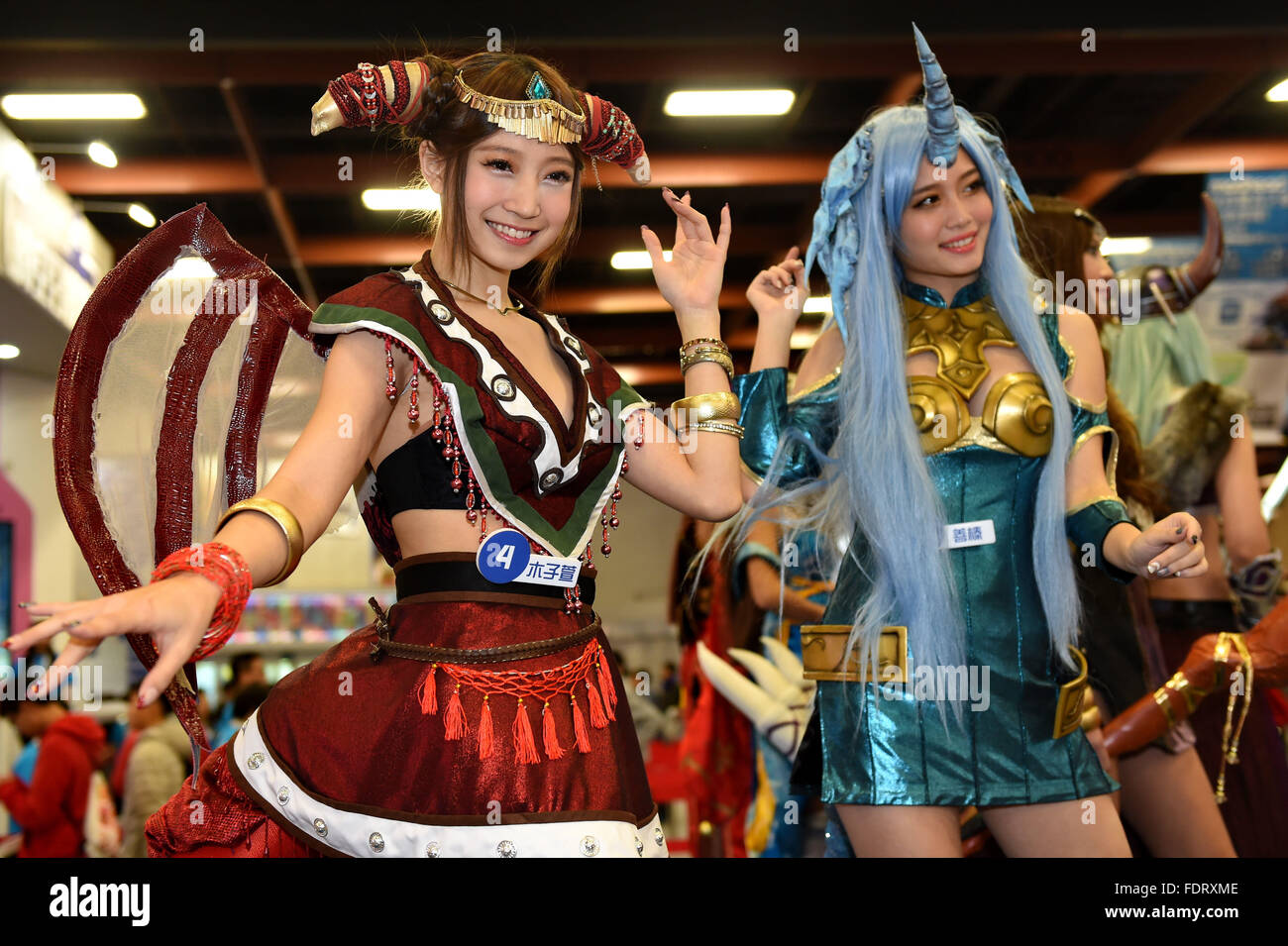 Taipei's Taiwan. 2nd Feb, 2016. Cosplayers pose for photos during the ...