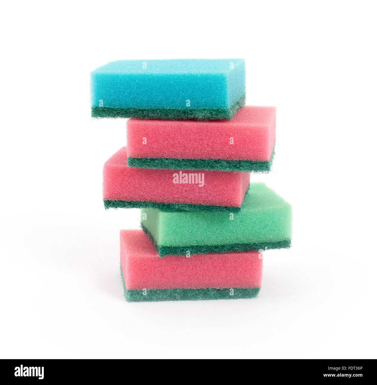 Sponge stack, 5 sponges isolated on white Stock Photo - Alamy