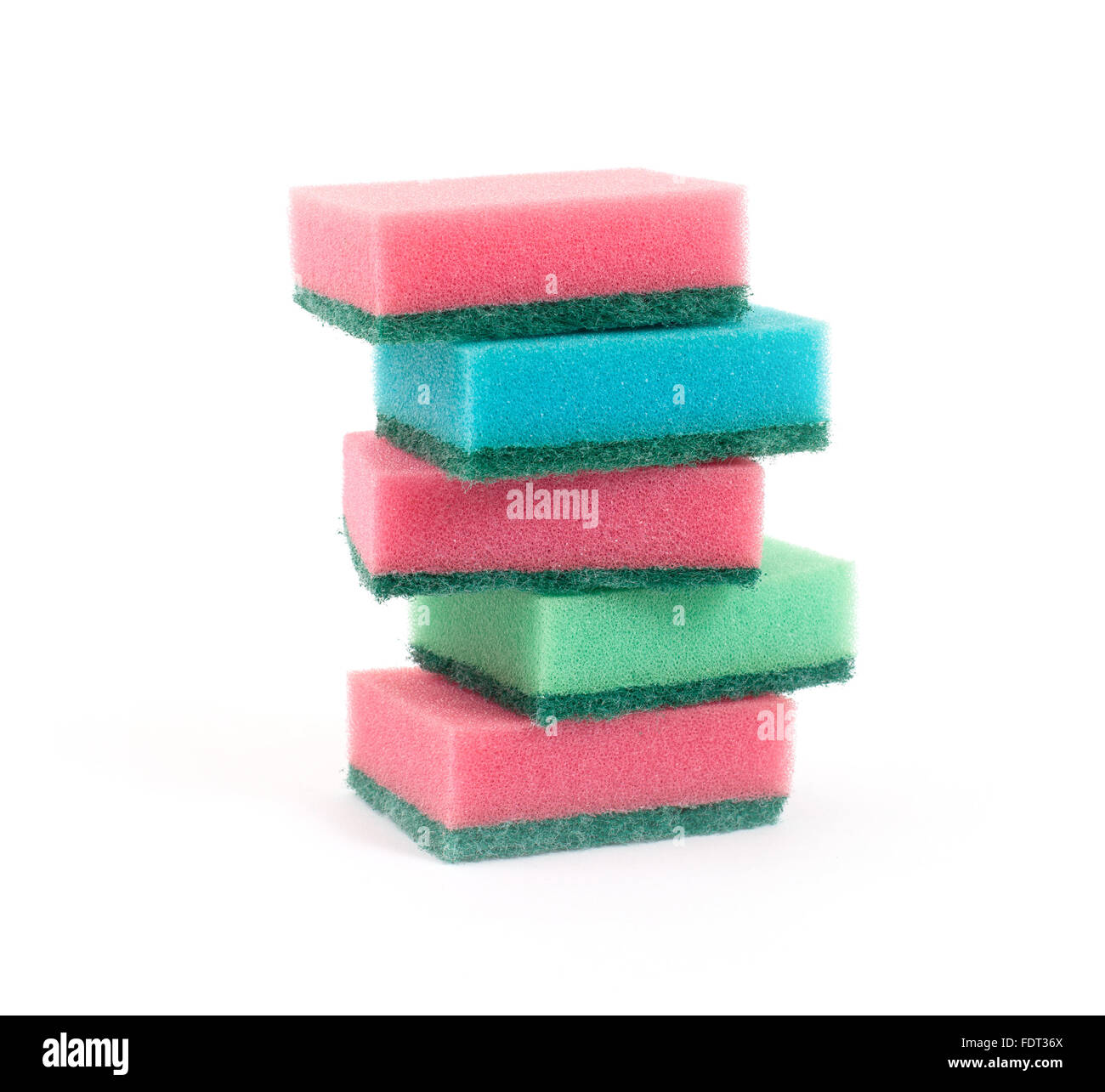 Sponge stack, 5 sponges isolated on white Stock Photo - Alamy