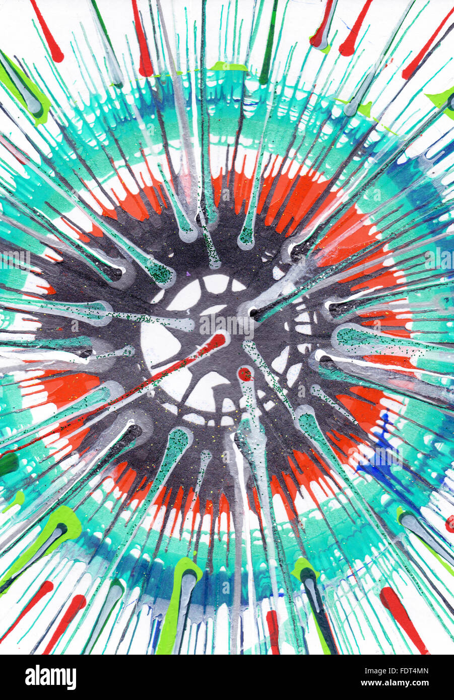 Colorful contemporary modern art acrylic blob drawing Jackson Pollock ...