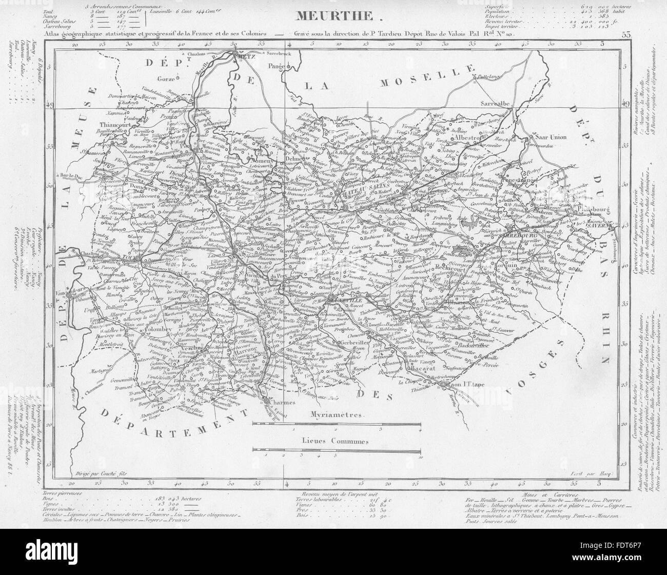 FRANCE: Meurthe département. Tardieu, 1830 antique map Stock Photo - Alamy