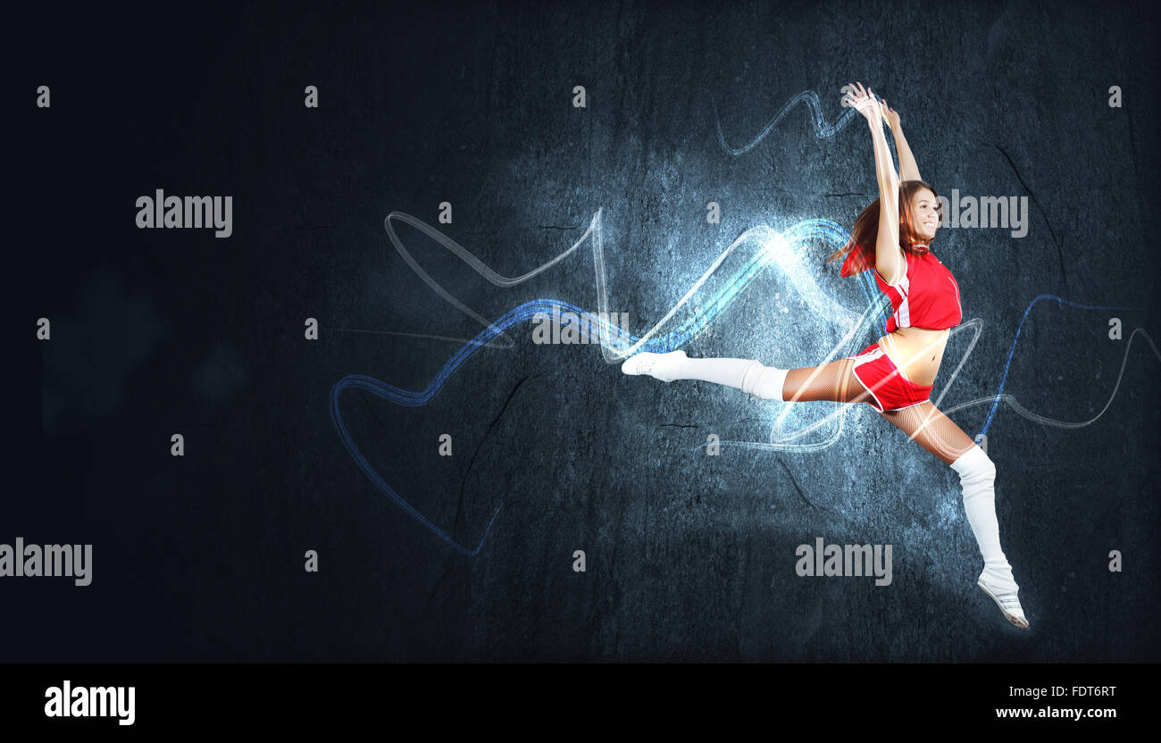 Young woman dancer illustration. With lights effect Stock Photo - Alamy