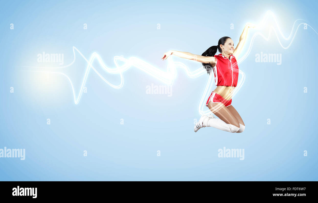 Young woman dancer illustration. With lights effect Stock Photo - Alamy