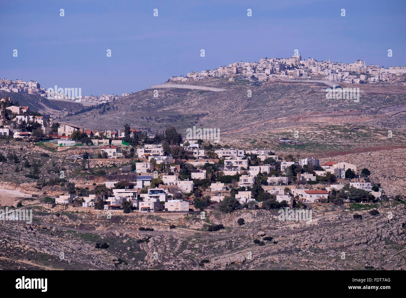 View of Almon also known as Anatot and the Palestinian town of Mikhmas ...