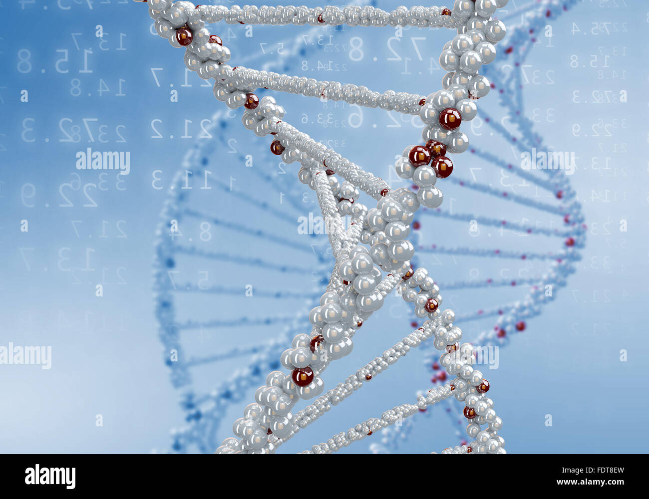 Digital illustration of dna structure on colour background Stock Photo ...