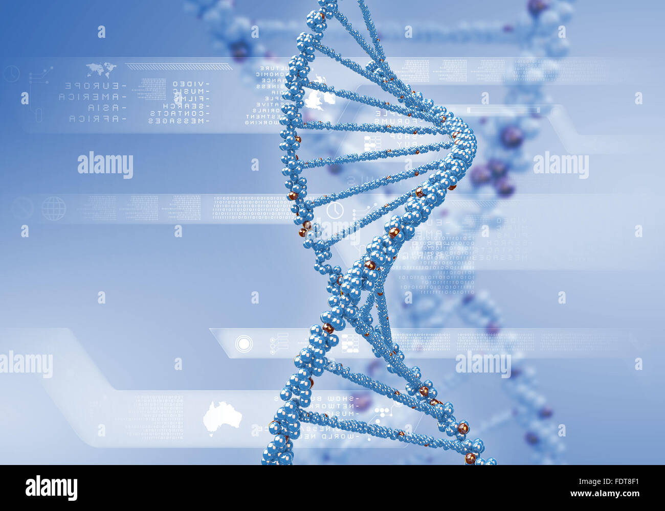 Digital illustration of dna structure on colour background Stock Photo ...