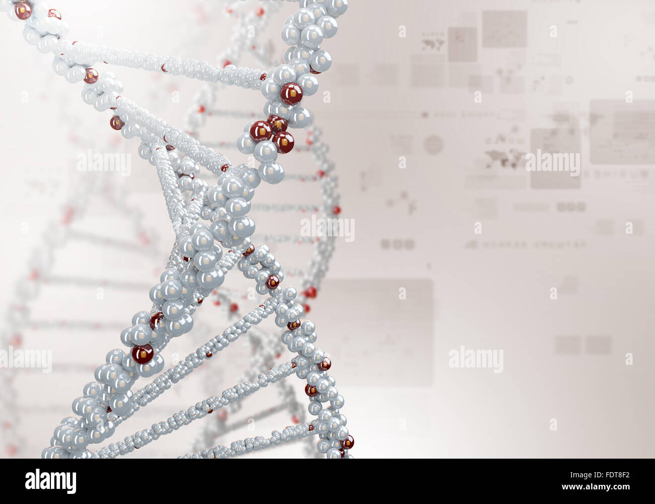 Digital illustration of dna structure on colour background Stock Photo ...