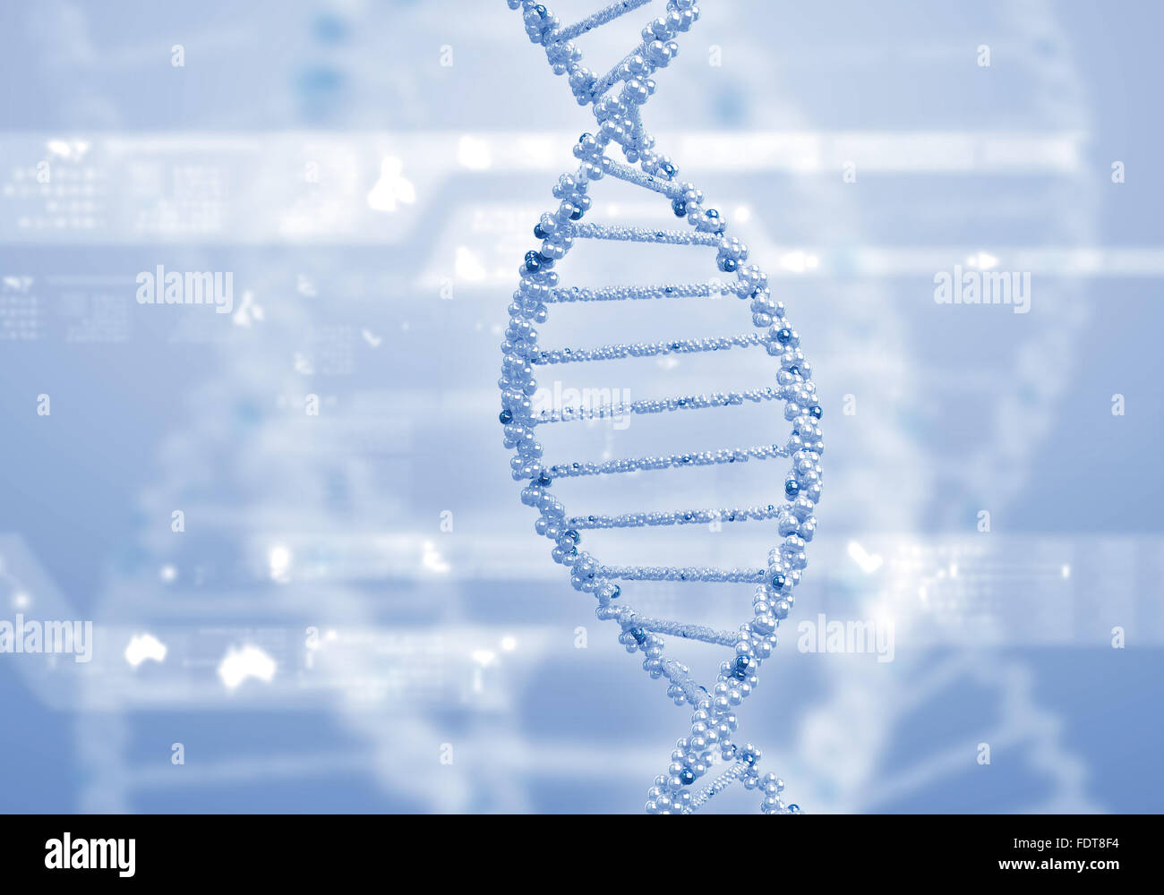 Digital illustration of dna structure on colour background Stock Photo ...
