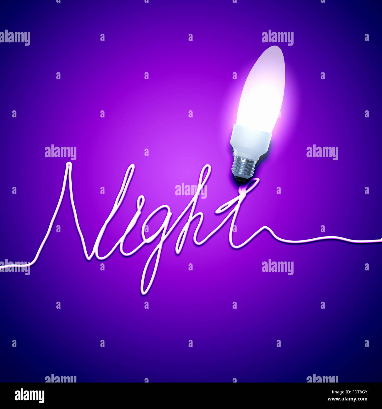 Night light bulb with normal thread isolated on colour background Stock ...