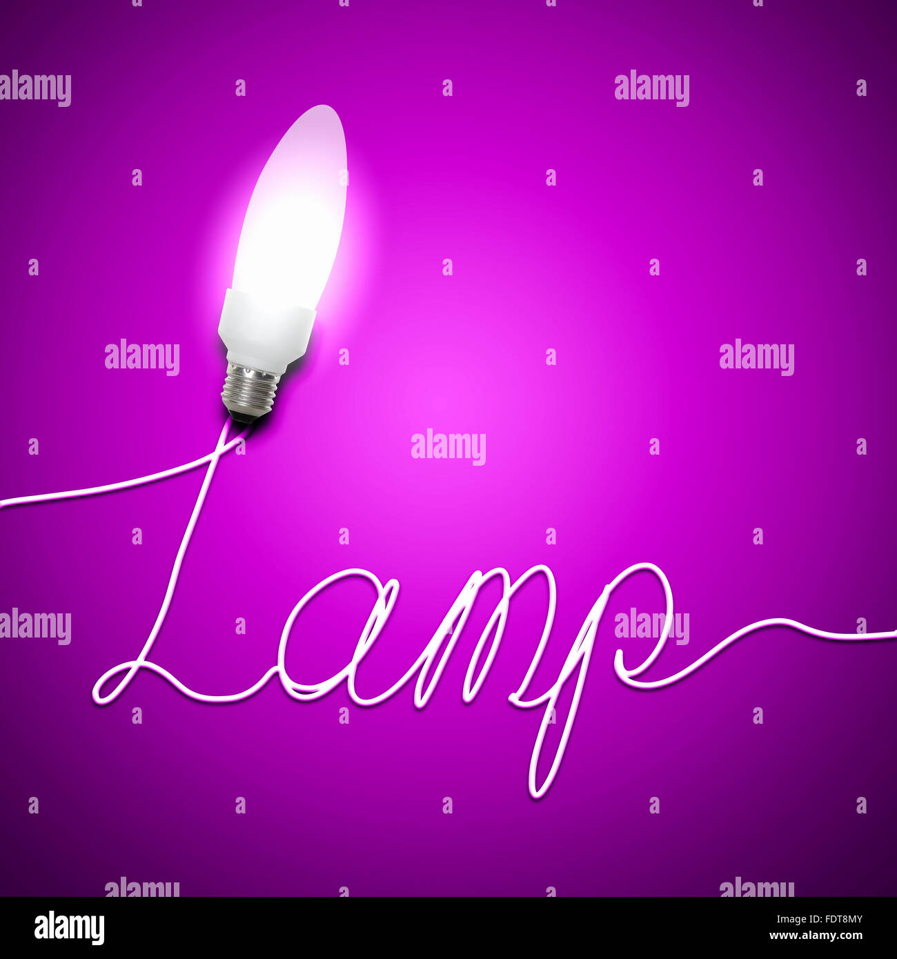 Illustration of an electric light bulb with a word Lamp. Conceptual ...