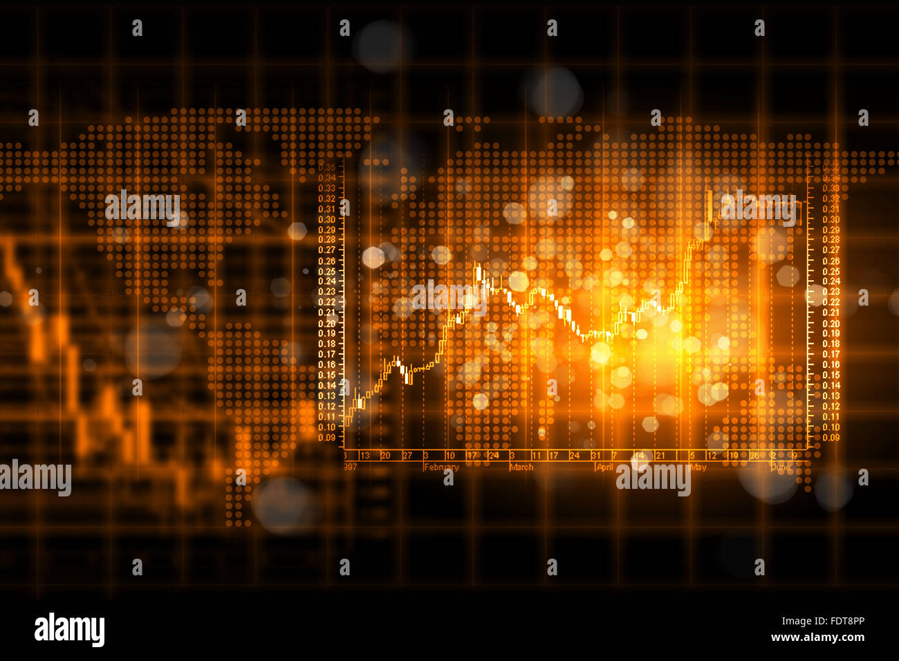 Business graph with arrow showing profits and gains Stock Photo - Alamy