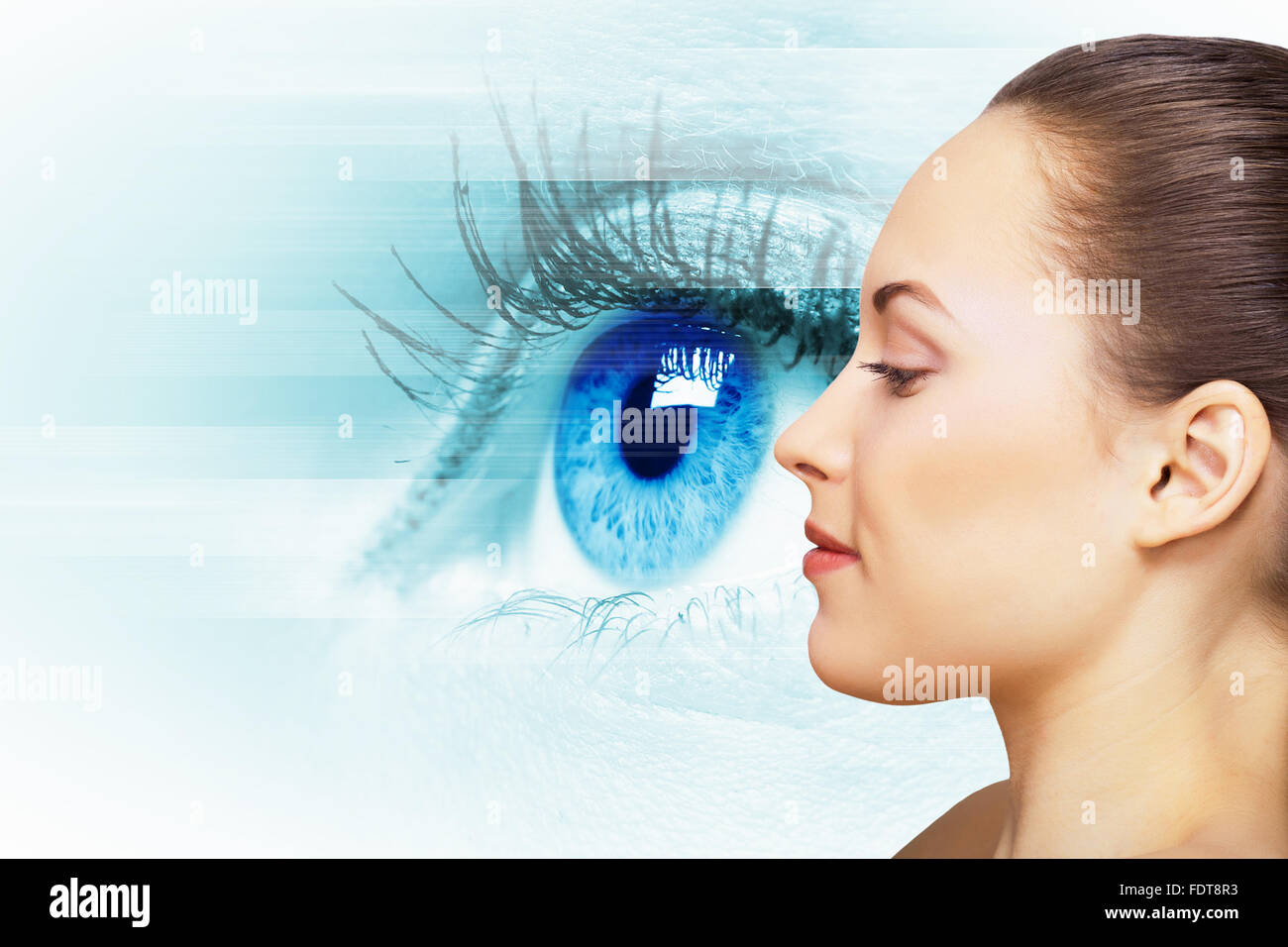 Human eye on white background Stock Photo - Alamy