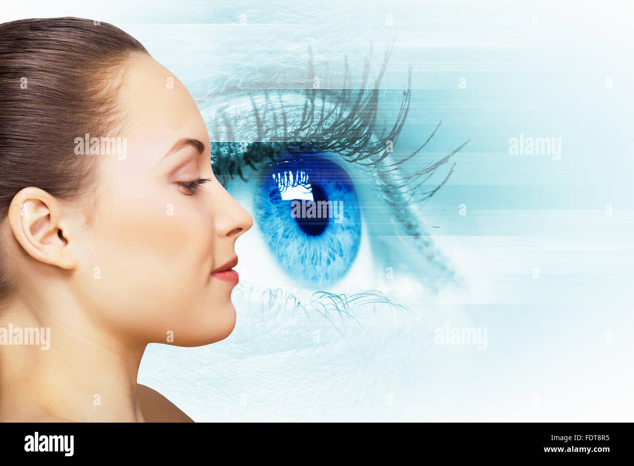 Human eye on white background Stock Photo - Alamy