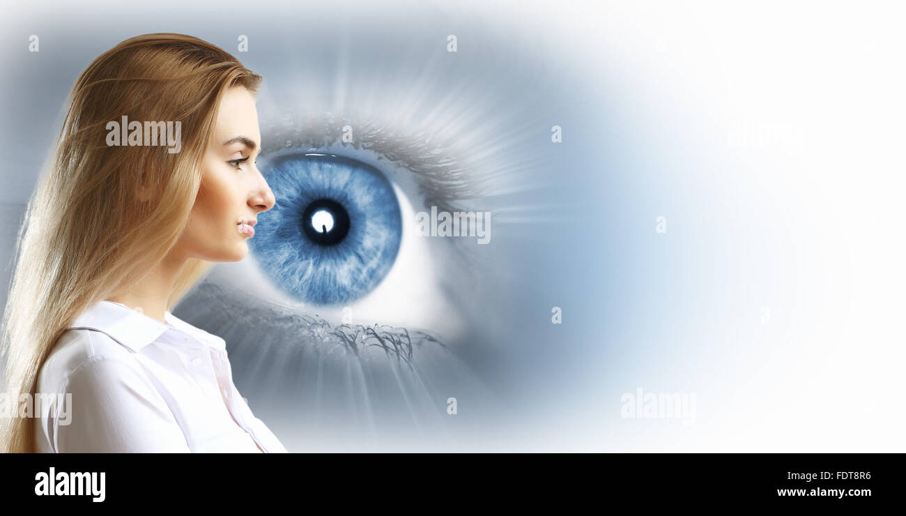 Human eye on white background Stock Photo - Alamy